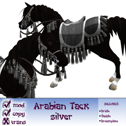 Second Life Marketplace - !HI! Horse Avatar Arabian Tack - silver